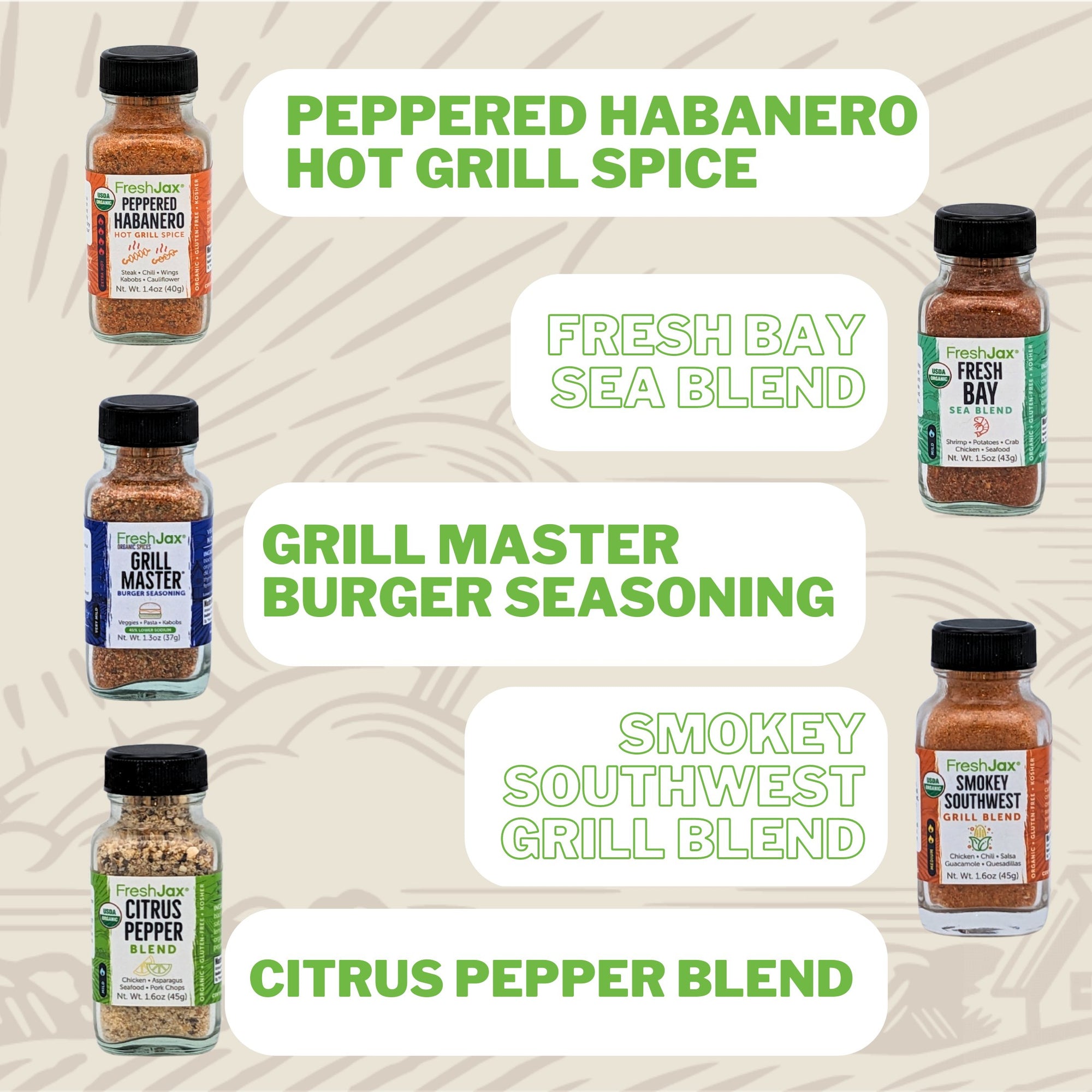 Grilling Spices Gift Set | Gourmet Spice Gifts | FreshJax.com
